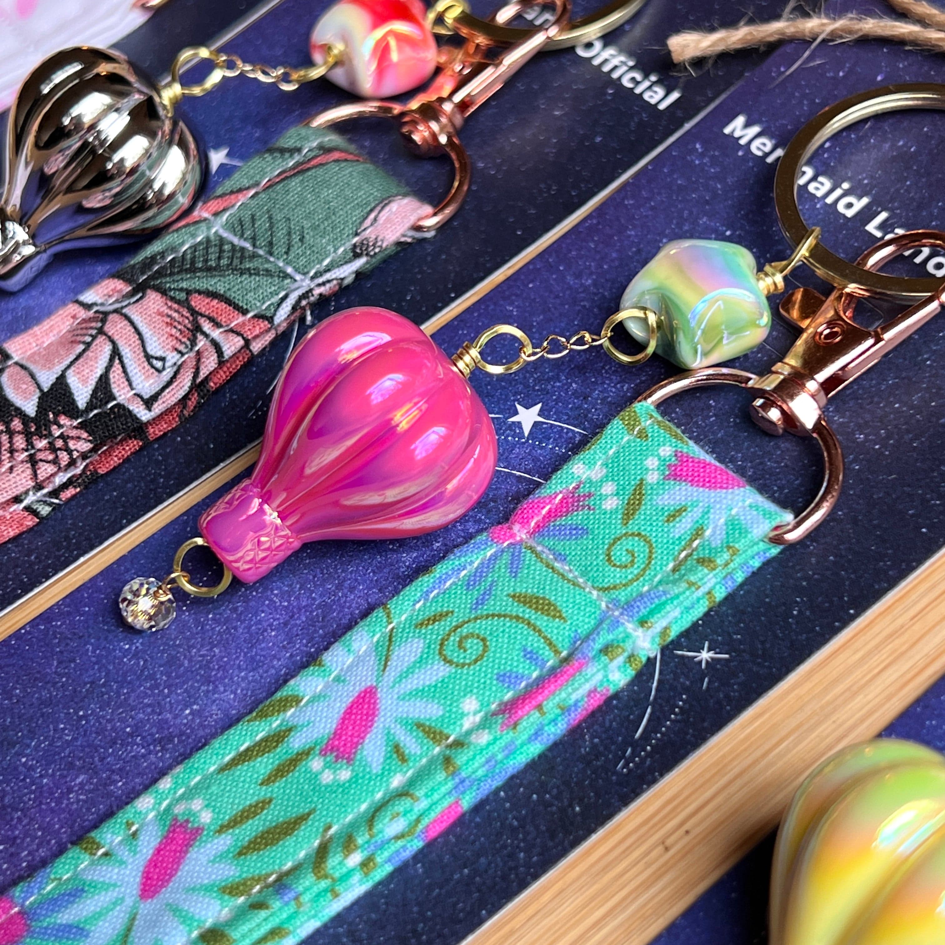 Handmade Balloon Charm Keychain – Unique Wrist Fabric Keychain ...